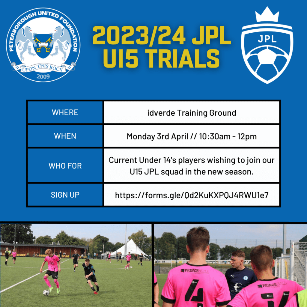 Sign Up For Our 2023/24 JPL Team Trials! - The Posh Foundation